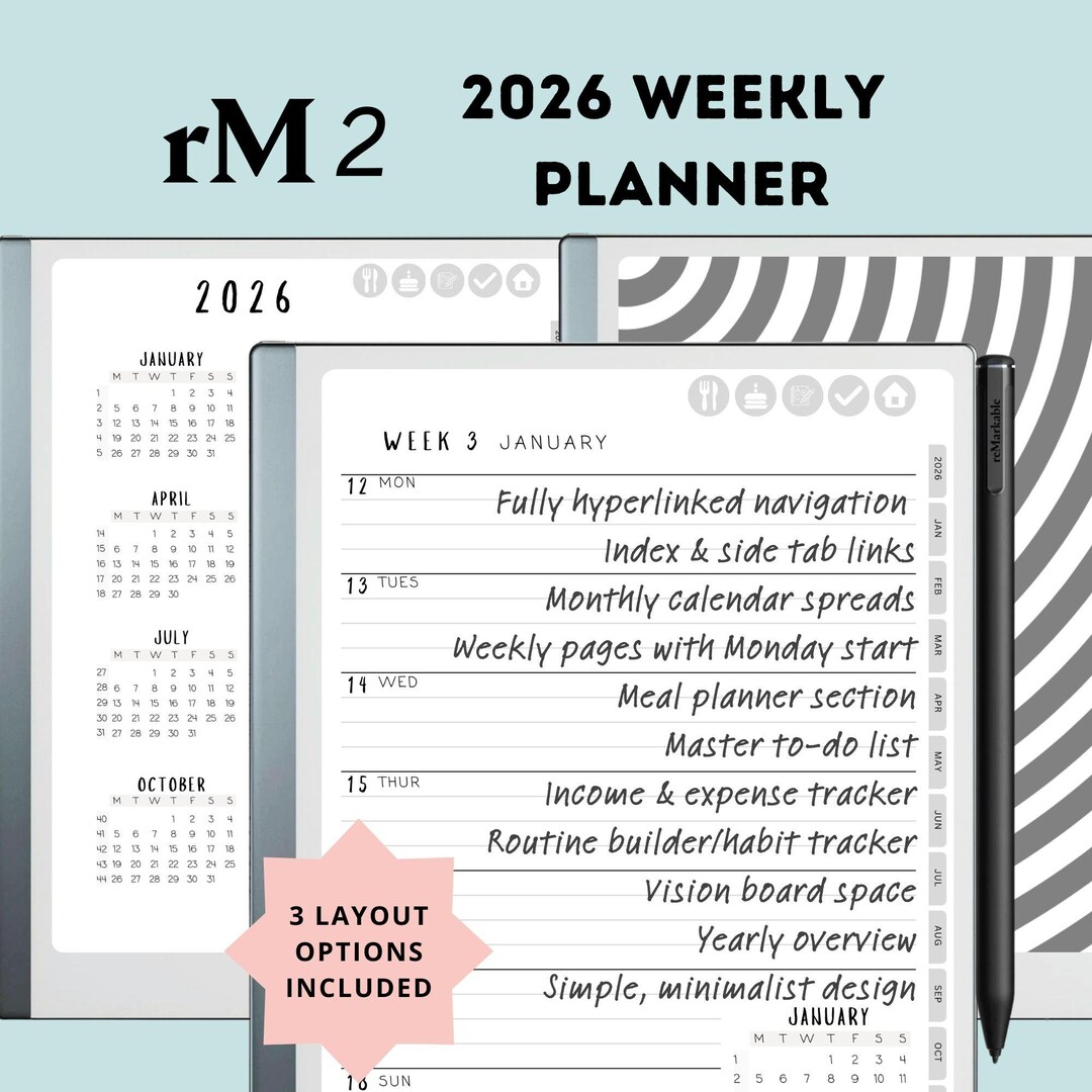 On Sale! Remarkable 2 Digital Planner 2026 | 3 Styles Included ...