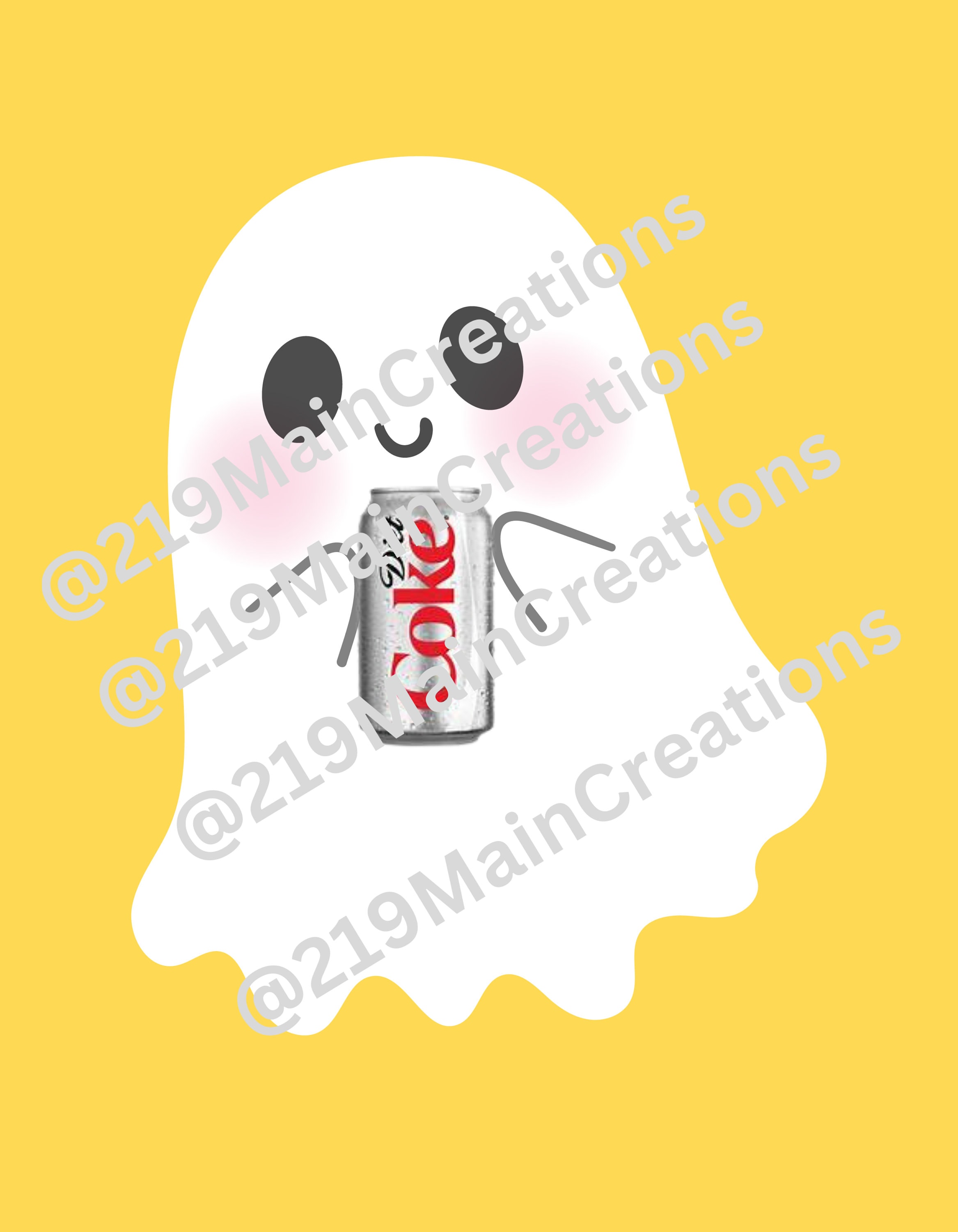 Halloween Ghost With Diet Coke Png - Etsy
