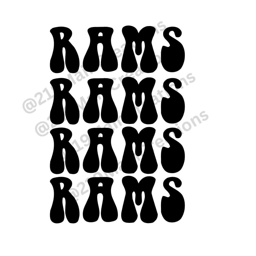 Rams Png, Rams Groovy Font Png - Etsy