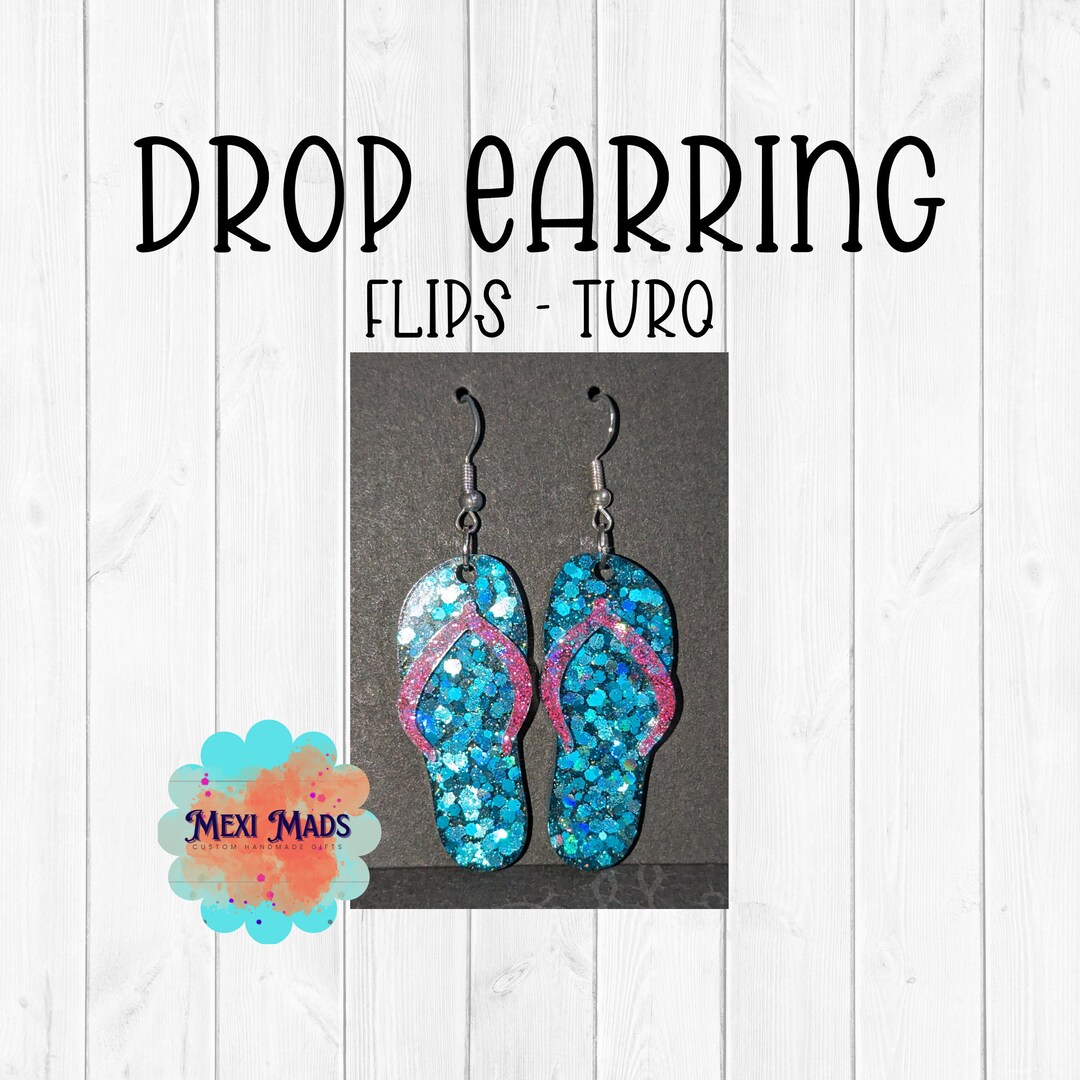 Drop Earrings Flips Turq hooks - Etsy