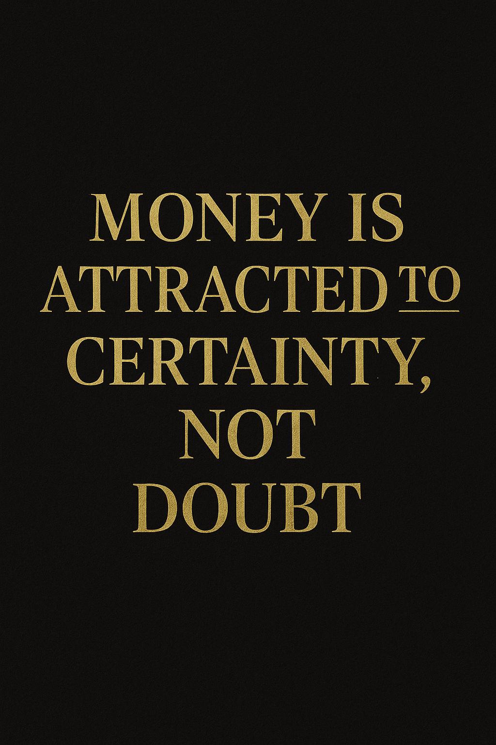 Luxury Money Mindset Wall Art – Money is Attracted to Certainty, Not ...