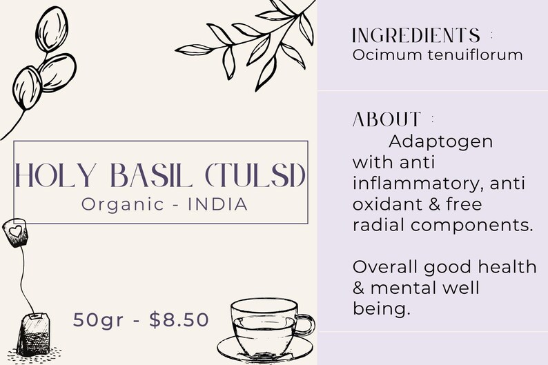 Holy Basil (tulsi) - Organic - Etsy