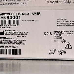 NIB CPAP Resmed Airtouch F20 Mask System Memory Foam Full Face Complete ...