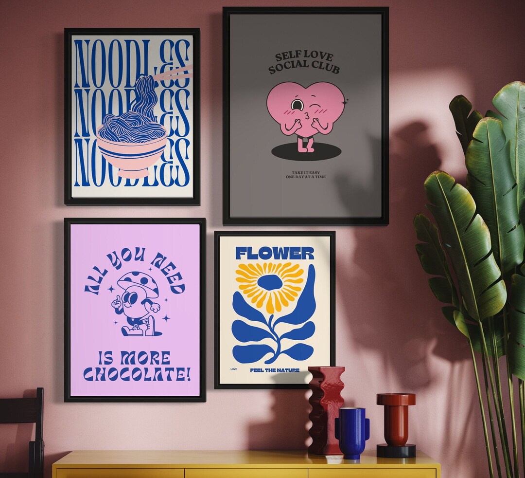 Aesthetic Poster, Collage Prints, Minimalism Poster, Set of 4 Posters ...