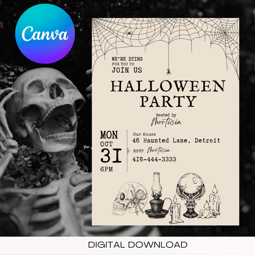 Editable Halloween Party Invite Adult Halloween Party Invite - Etsy