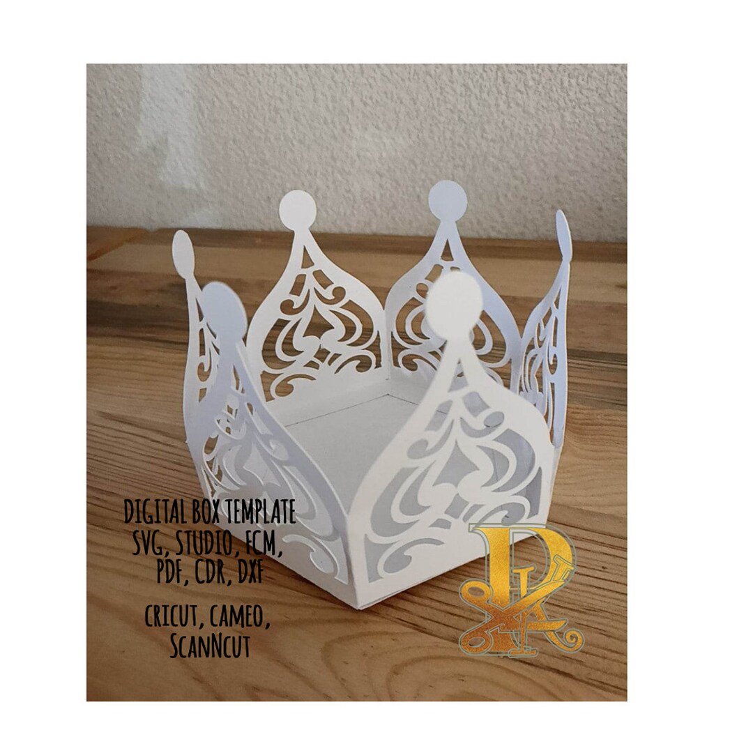 Crown Box Template / Crown Svg, Studio, Fcm, Pdf, Cdr, Dxf Cricut Laser ...
