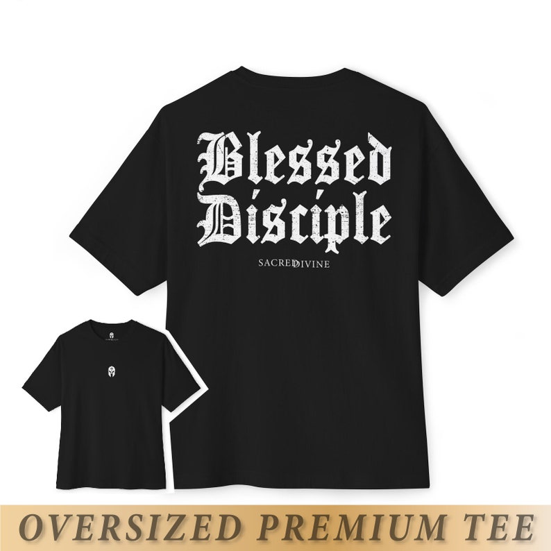 BLESSED DISCIPLE Oversized Graphic Tee Bible Jesus Christian Shirts ...