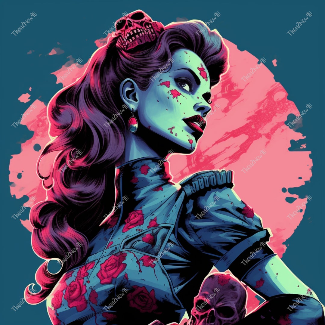 4 Zombie Pin-up Girl Digital Image Files - Etsy