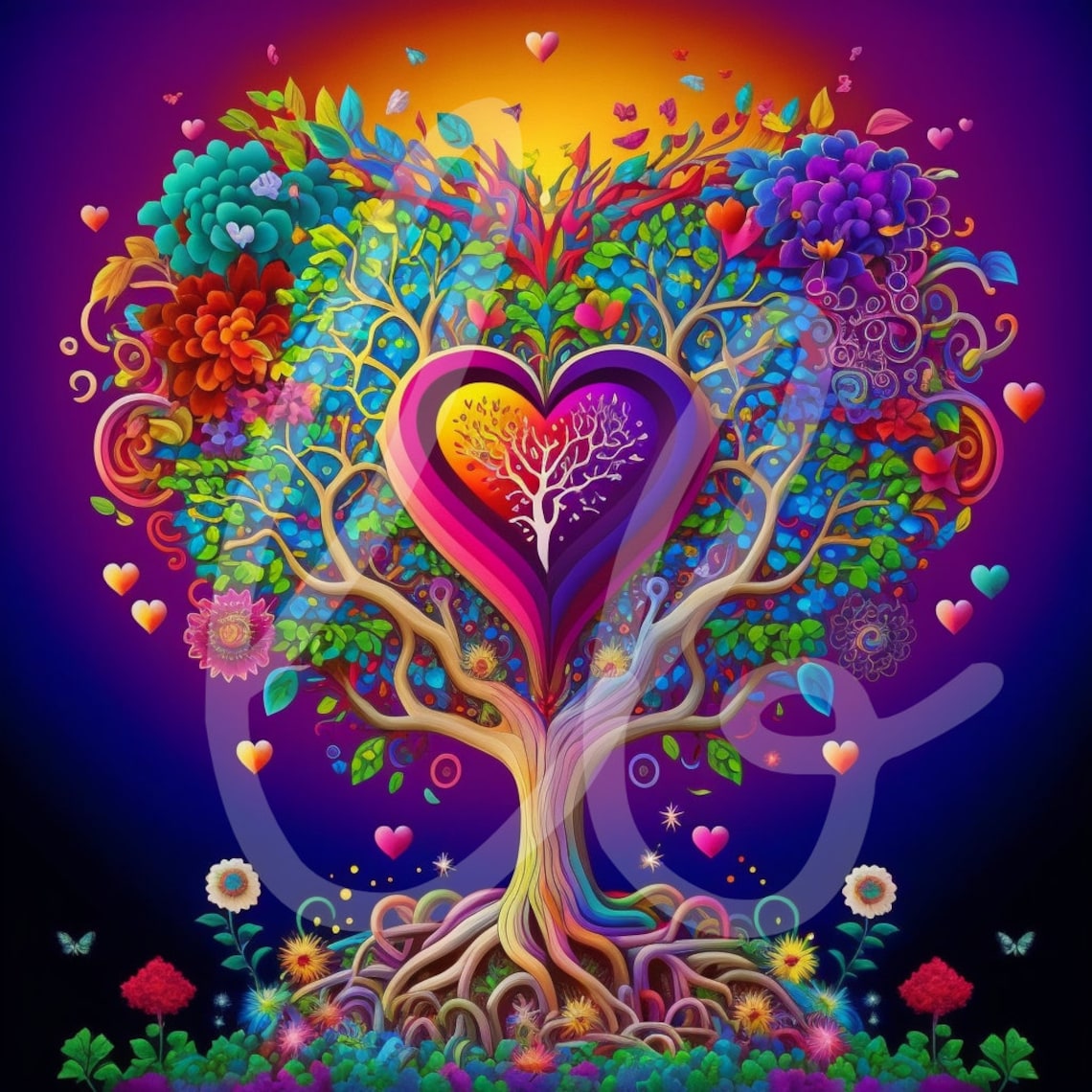 4 Rainbow Colors Tree of Life Digital Files - Etsy