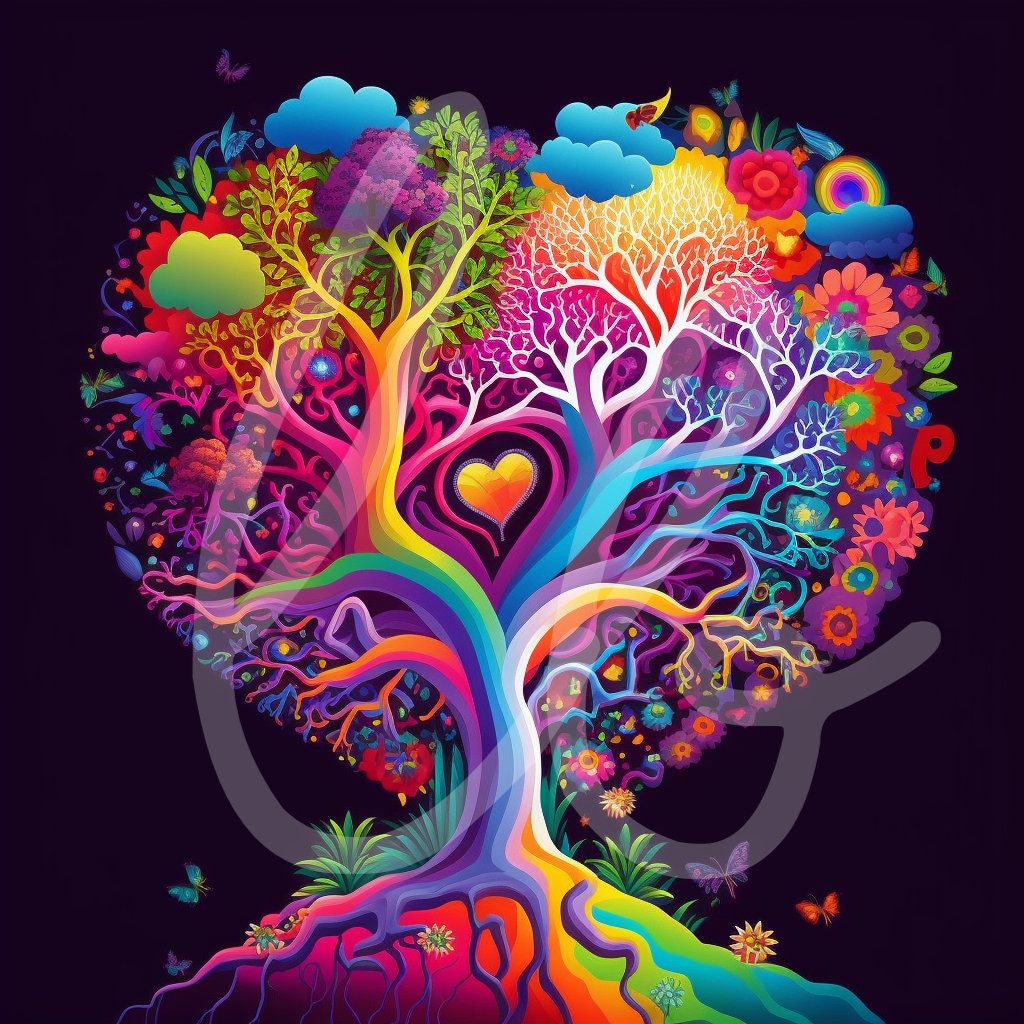 4 Rainbow Colors Tree of Life Digital Files - Etsy