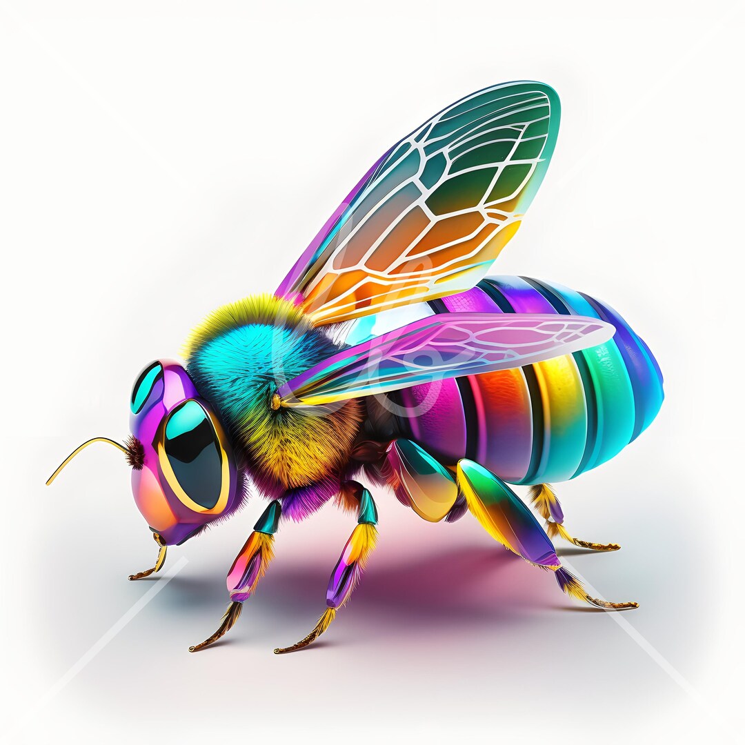 4 Colorful Bumblebee Digital Image Files - Etsy