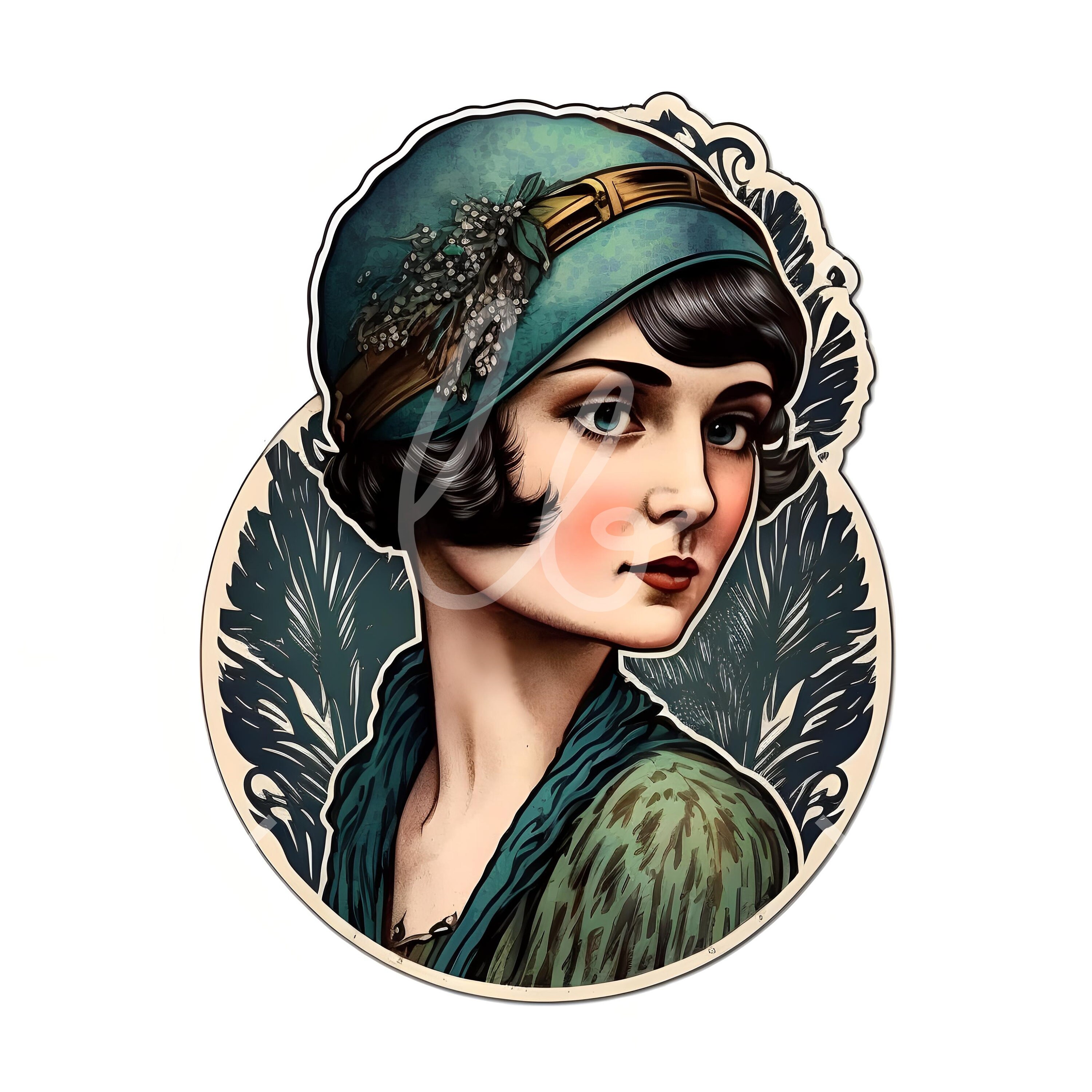 4 1920s Flapper Girl Stickers - Etsy