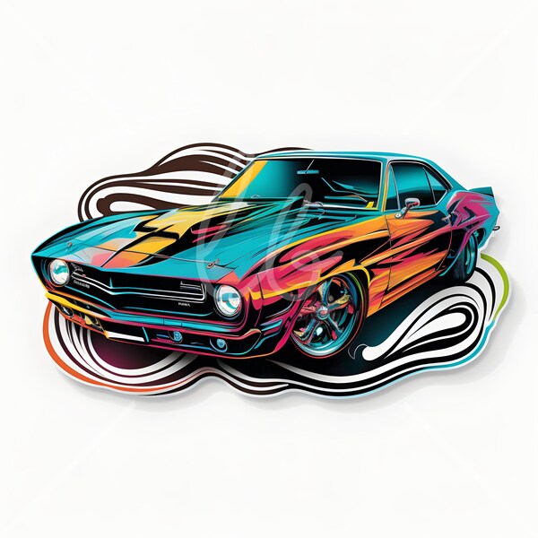 Muscle Car Decal - Etsy
