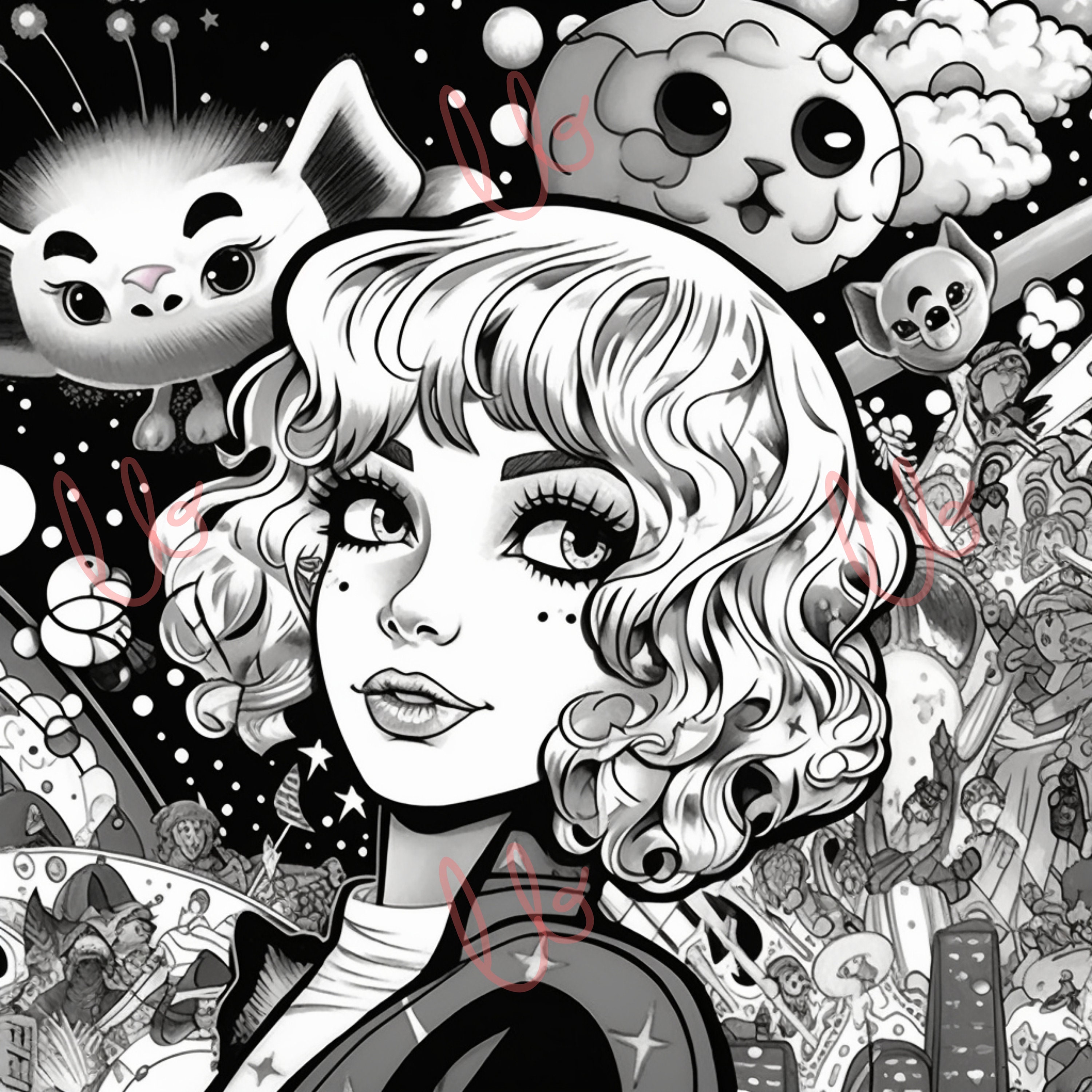 5 1980s Themed Coloring Pages - Etsy