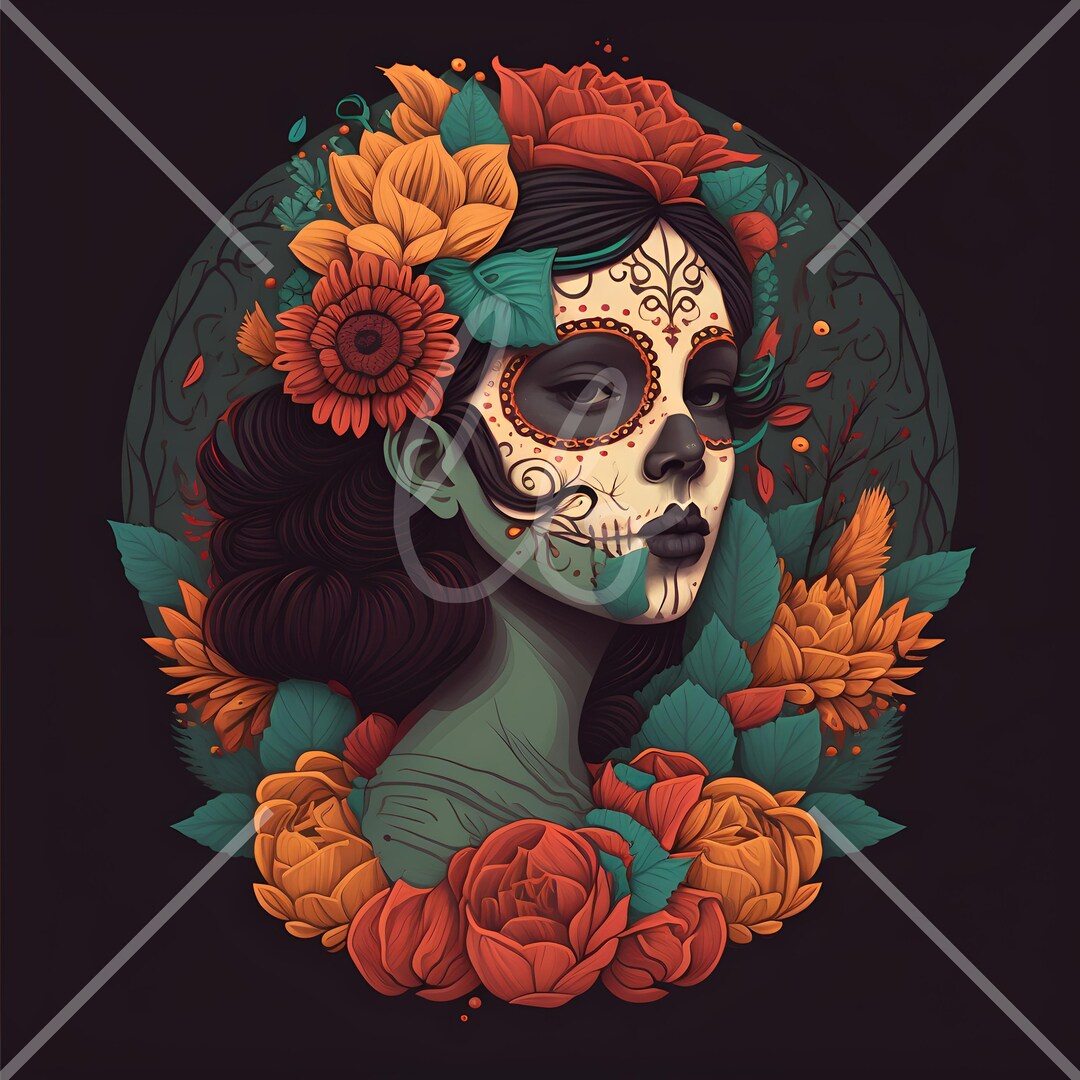 2 Vintage Style Day of the Dead Catrina Digital Image Files - Etsy