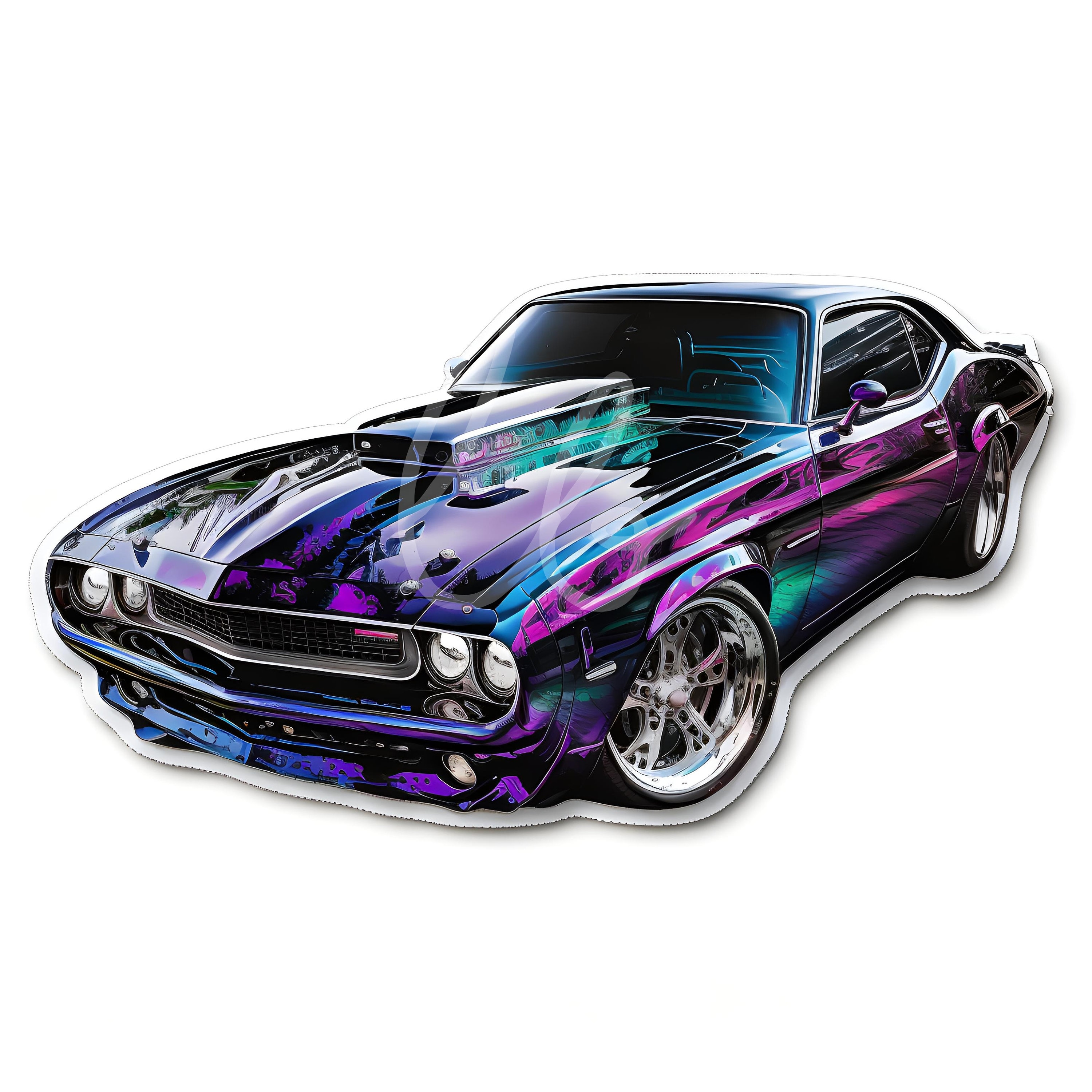 3 Purple Iridescent Muscle Car Stickers - Etsy