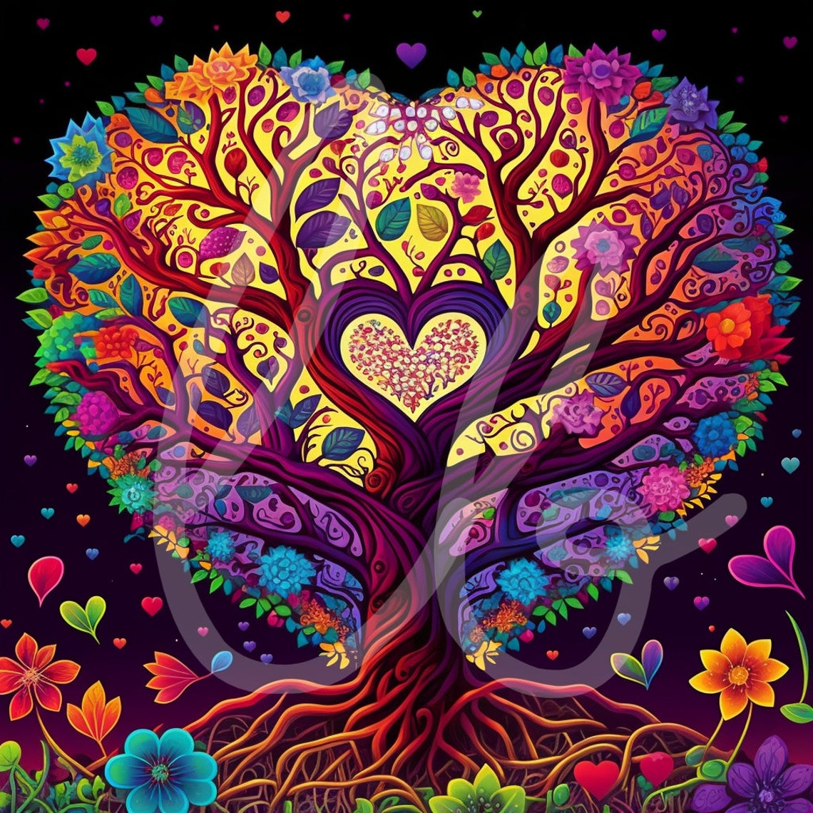 4 Rainbow Colors Tree of Life Digital Files - Etsy