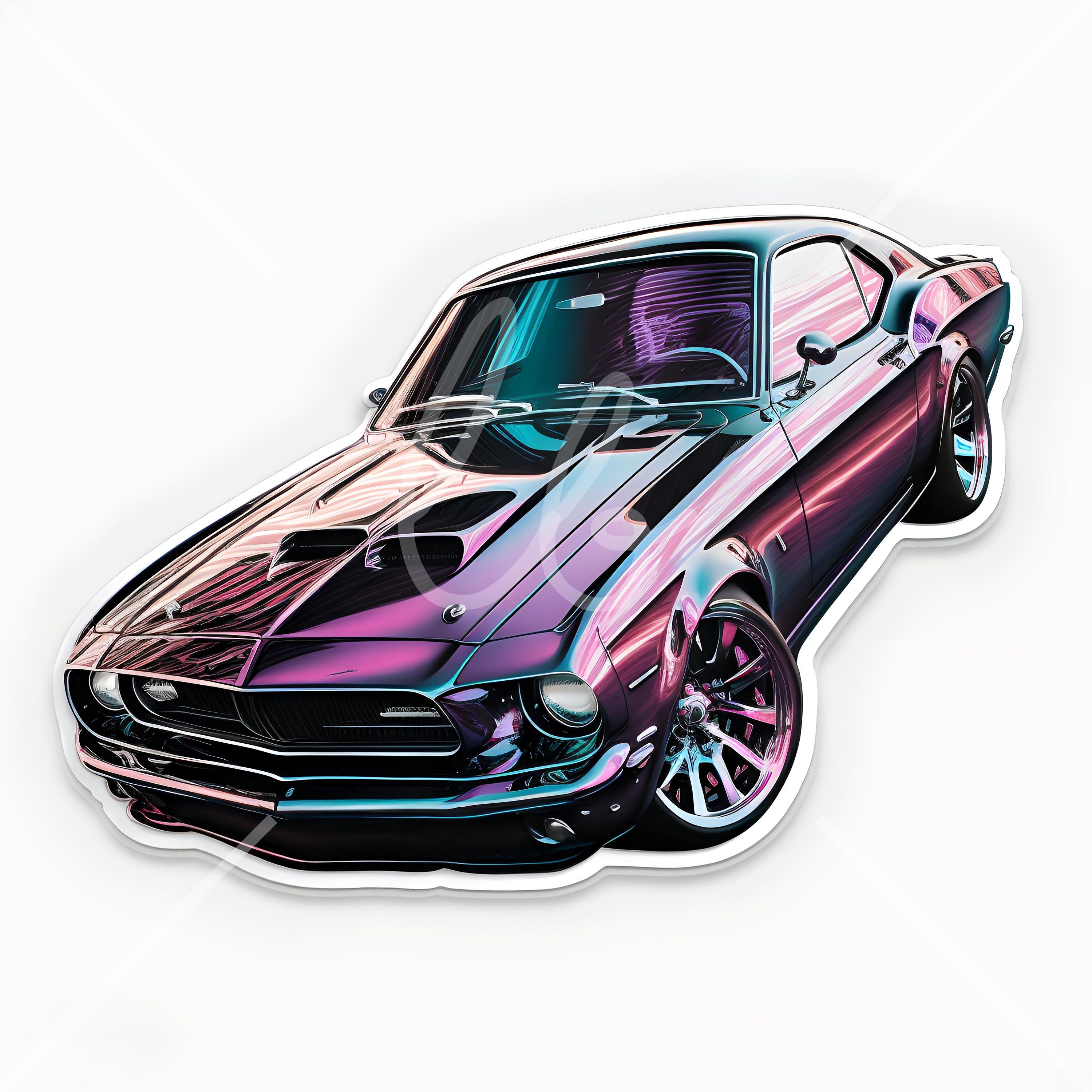 3 Purple Iridescent Muscle Car Stickers - Etsy