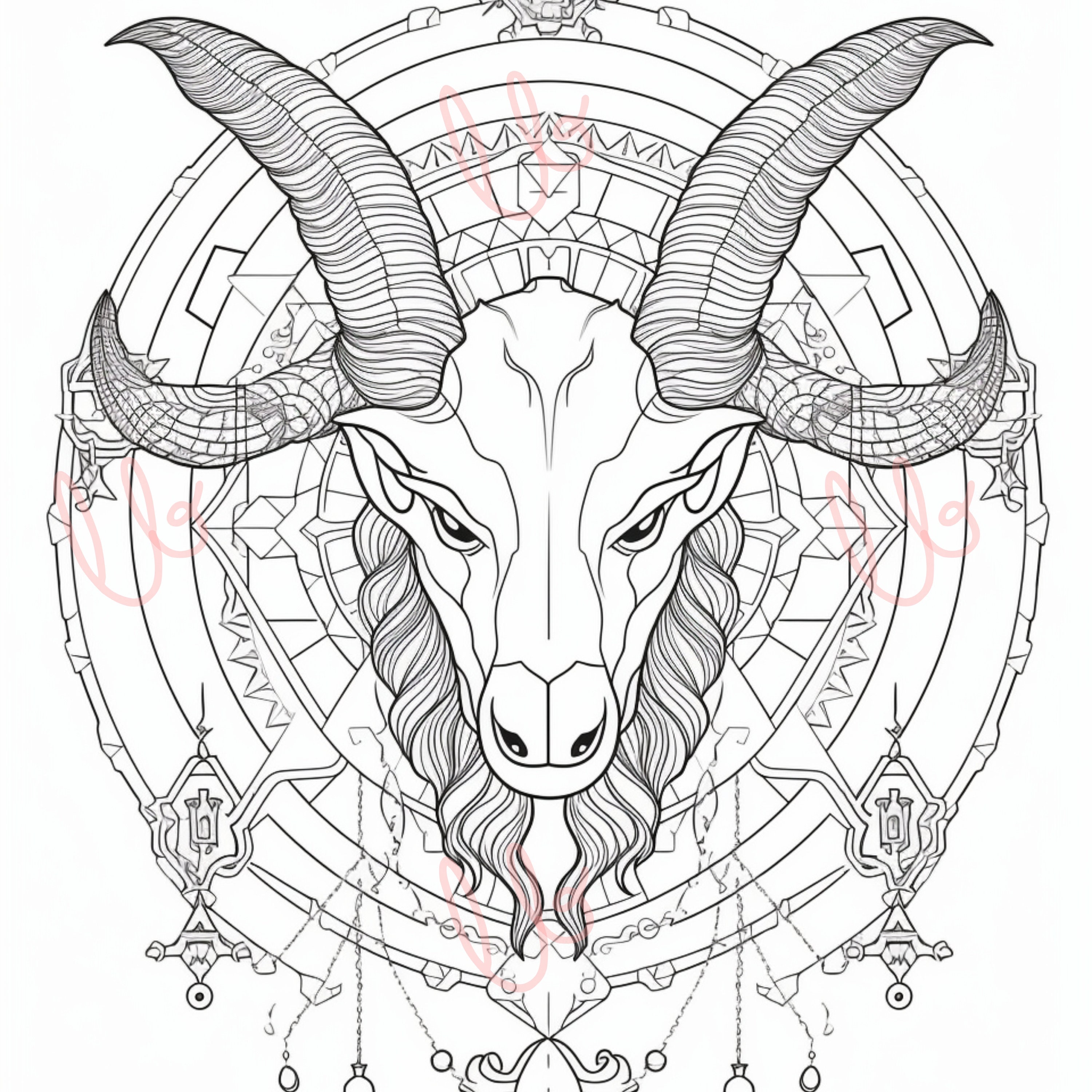 5 Baphomet Coloring Pages - Etsy