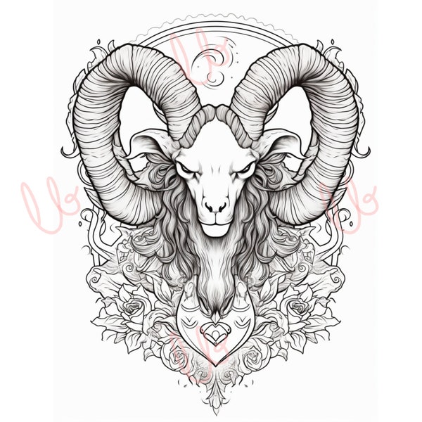 Baphomet Coloring Page - Etsy