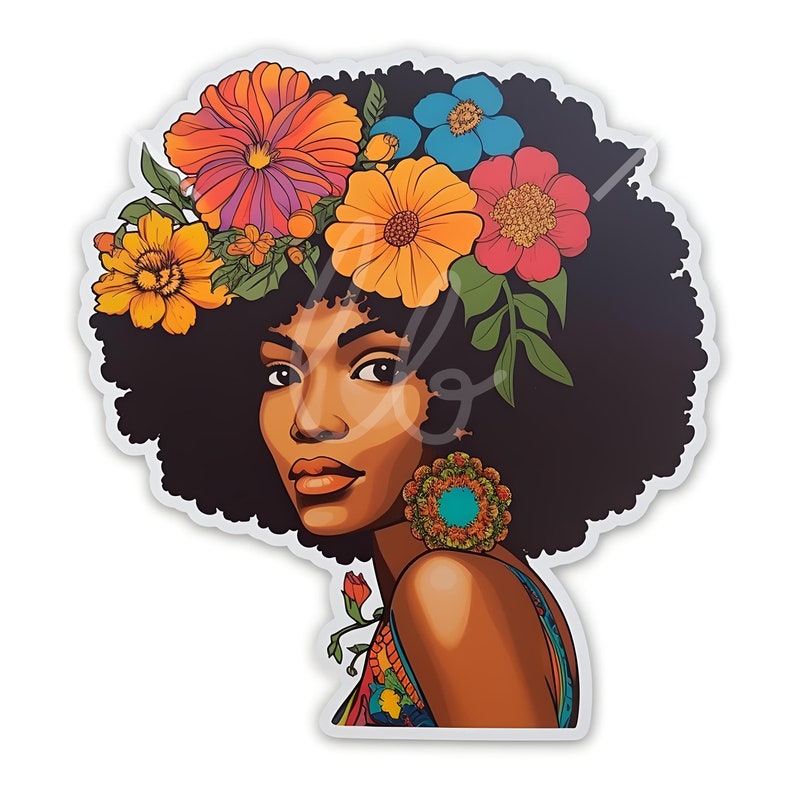 8 Beautiful African American 1970s Style Stickers - Etsy