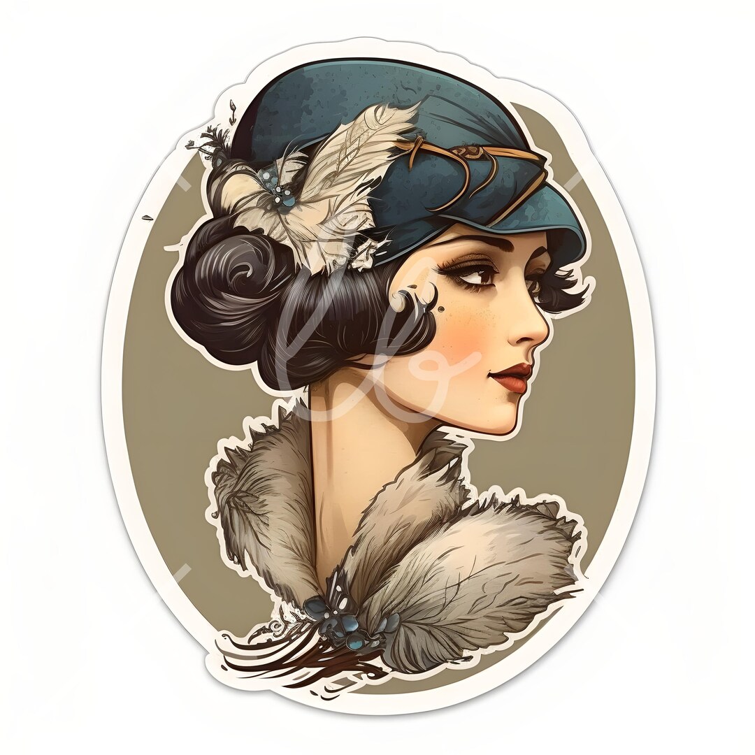 4 1920s Flapper Girl Stickers - Etsy
