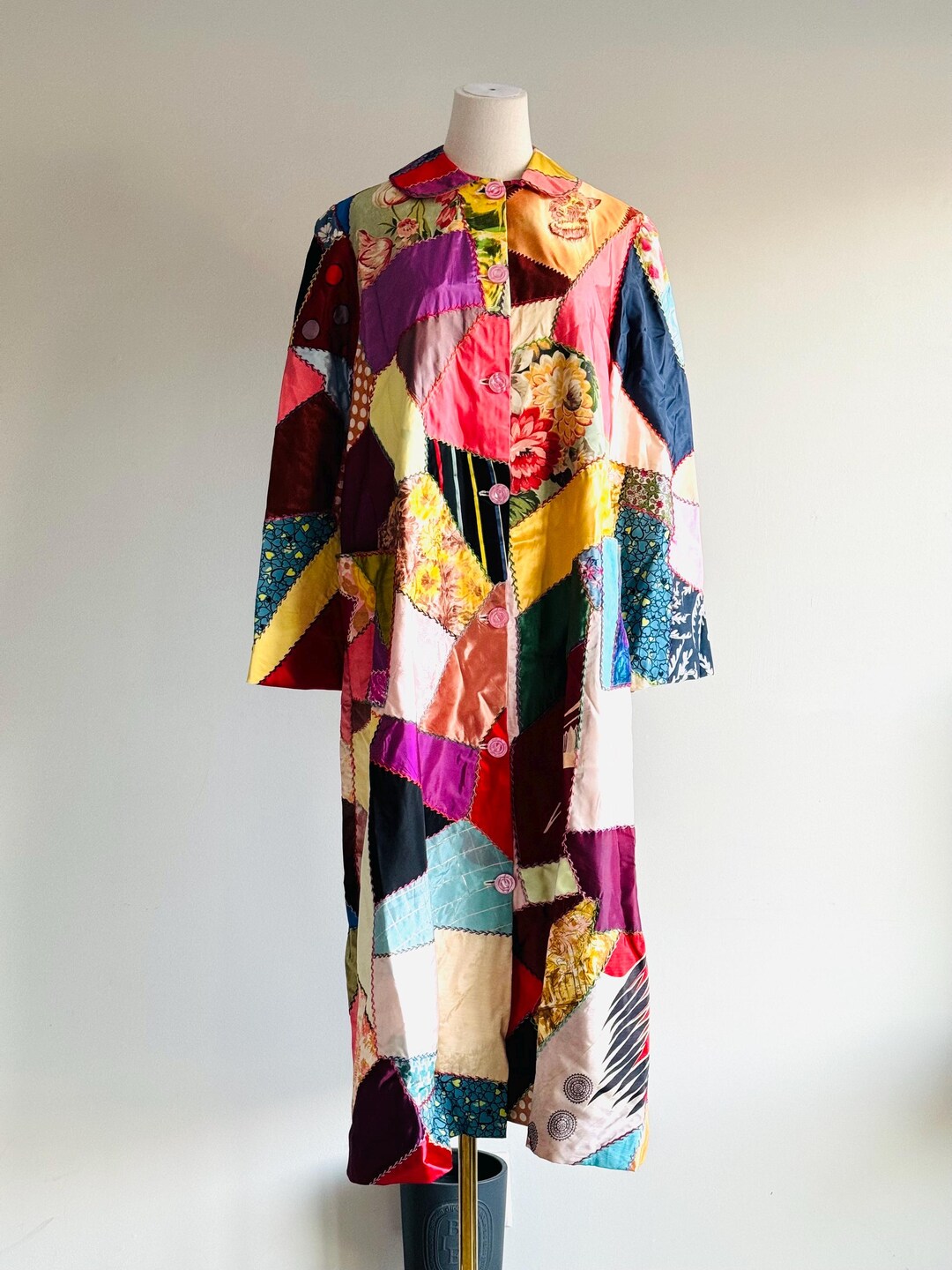 One of Kind Vintage Crazy Quilt Coat Handmade Quilted Tapestry Opera ...