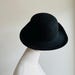 Vintage 100% Black Wool Bowler / Cloche Style Hat With Silver Horned ...