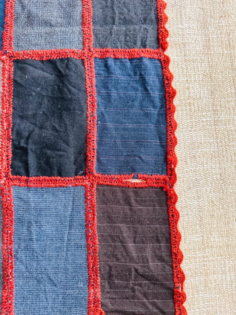 Vintage / Antique Wool Men’s Suit Patch Patchwork Crochet Embroiderd ...