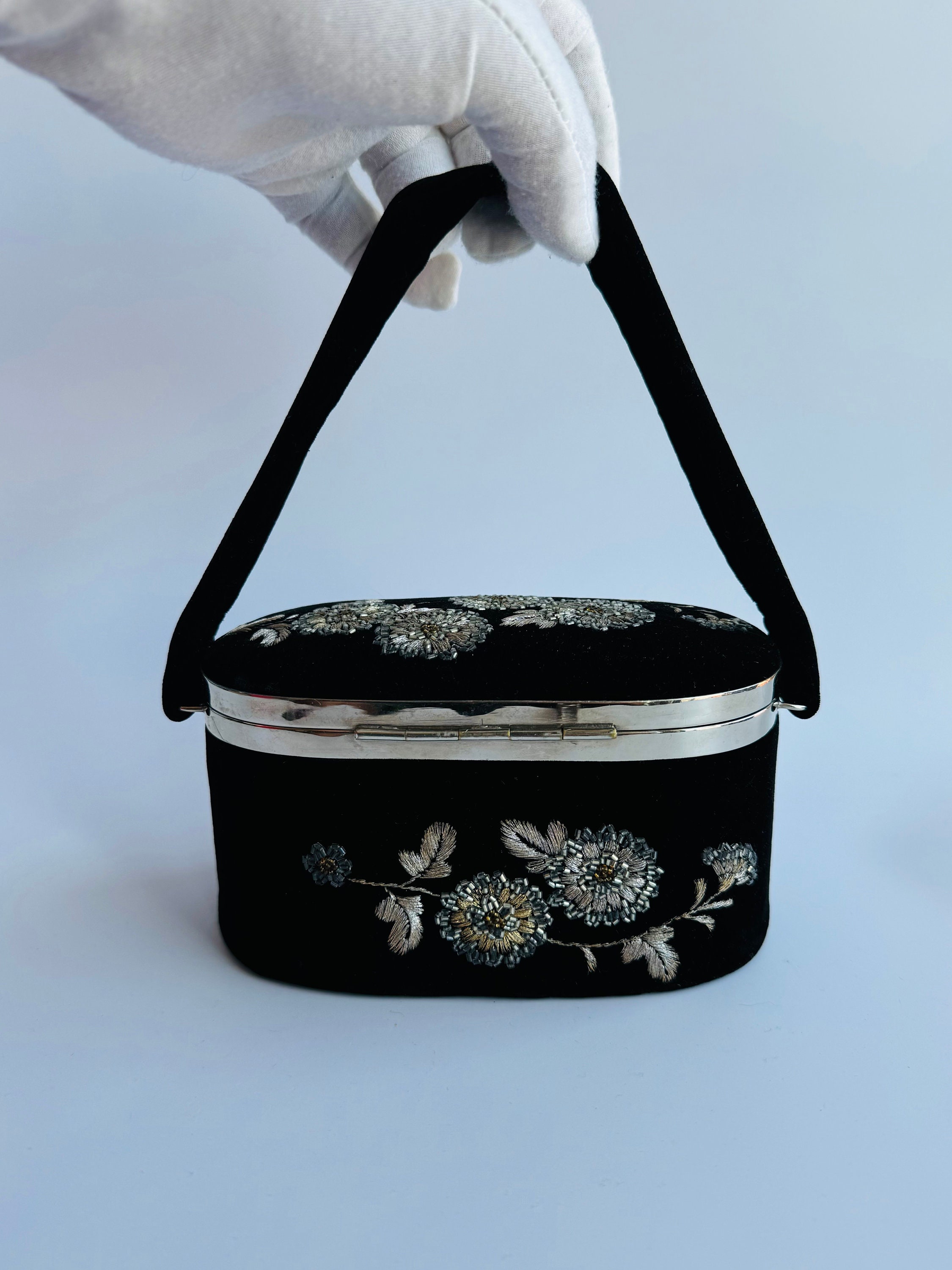 Vintage Corii Tokyo Japanese Box Purse Velvet Hand Beaded and ...
