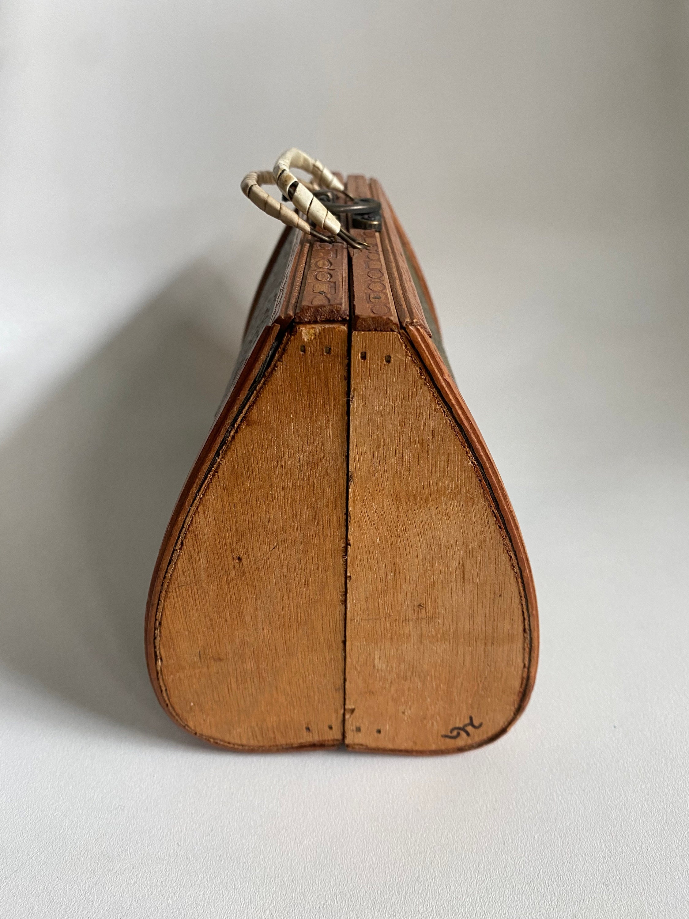 Vintage Wood Box Purse Tooled Effect - Etsy