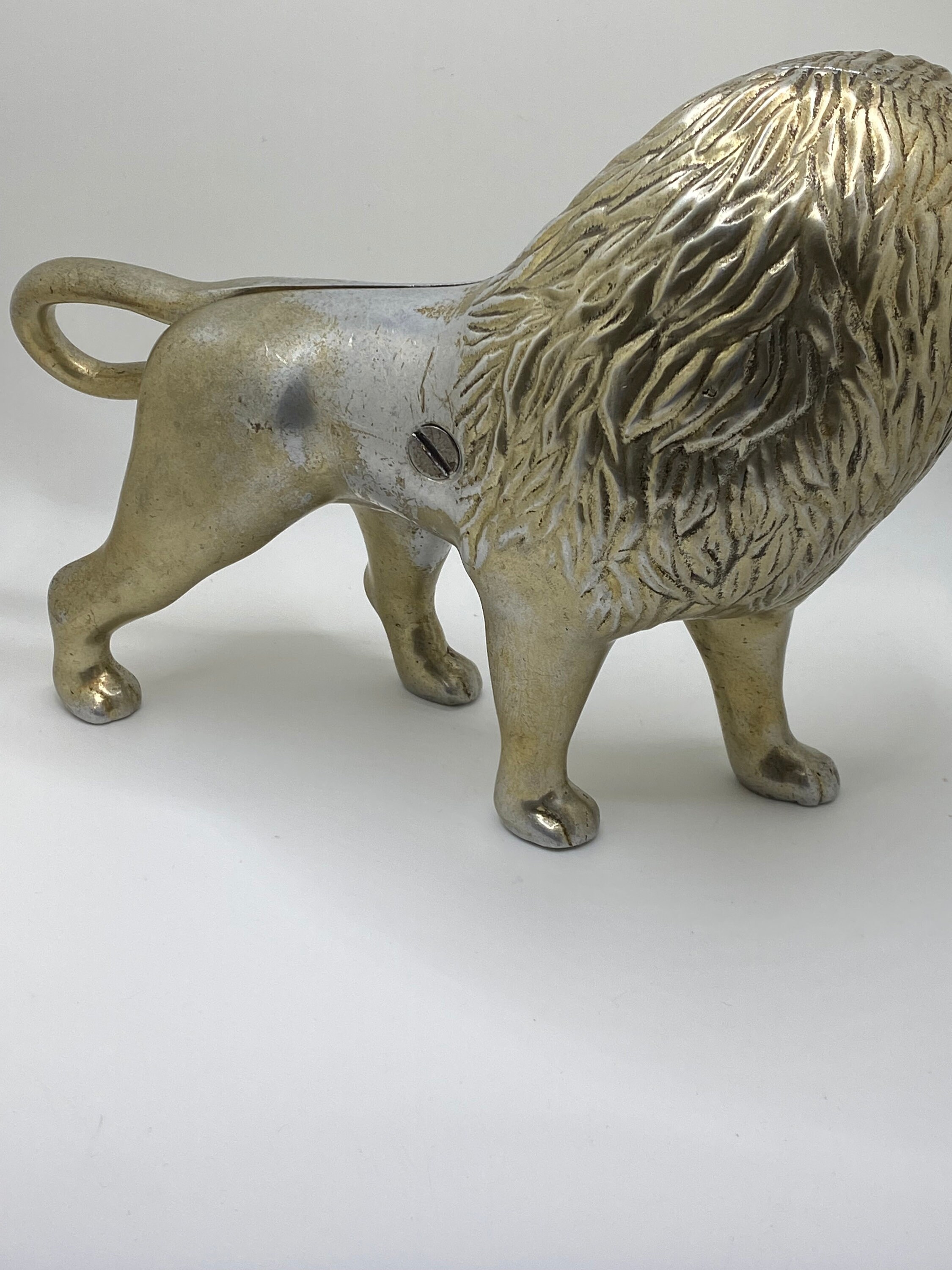 Vintage Cast Metal Lion Piggy Bank Formerly Brass Plated Zodiac Leo - Etsy