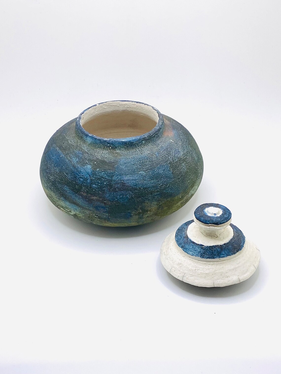 Primitive Raku Pottery Ceramic Lidded Pot Vessel or Jar With Lid - Etsy