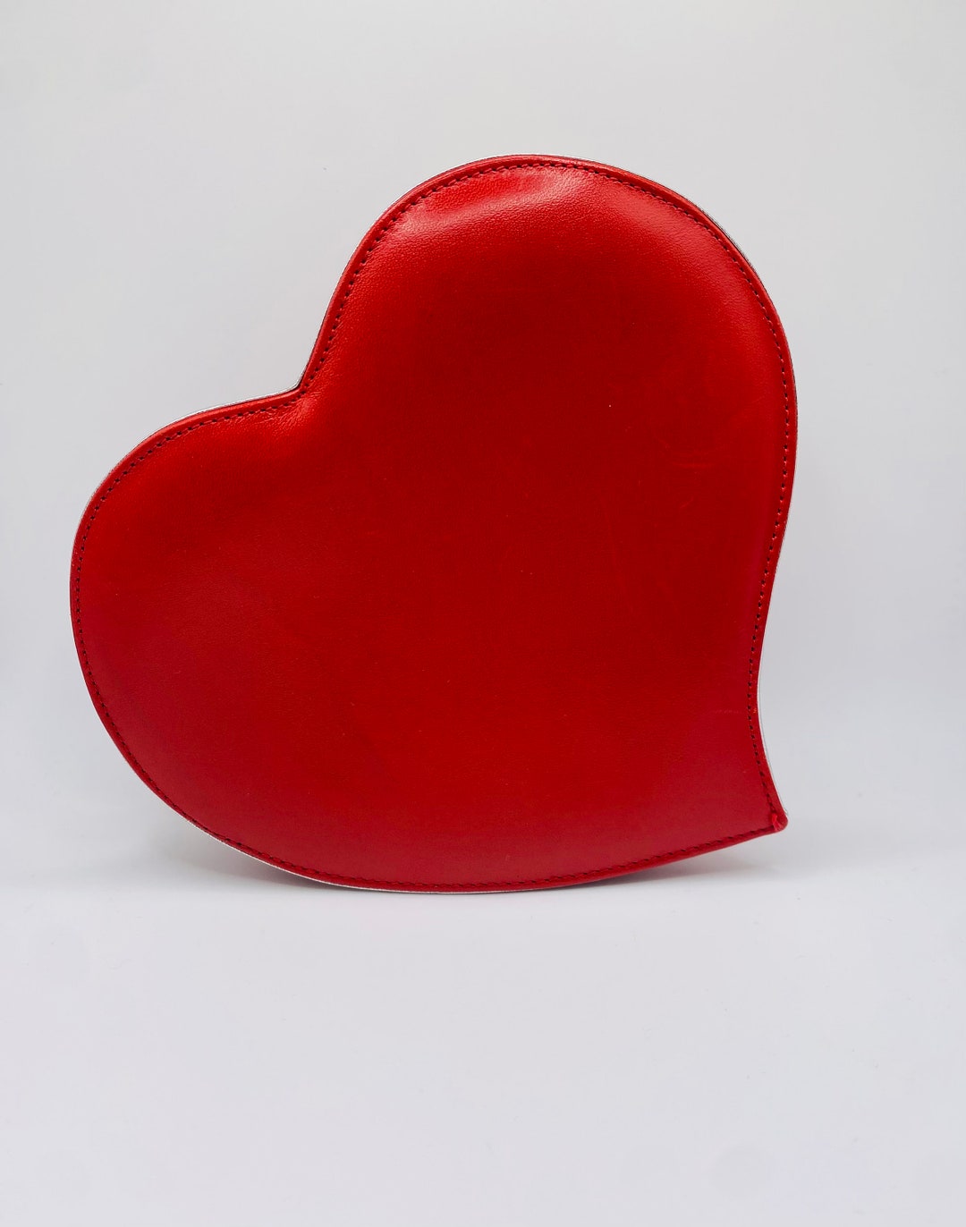 Vintage Susan Gail Red Heart Shaped Leather Crossbody Purse With ...