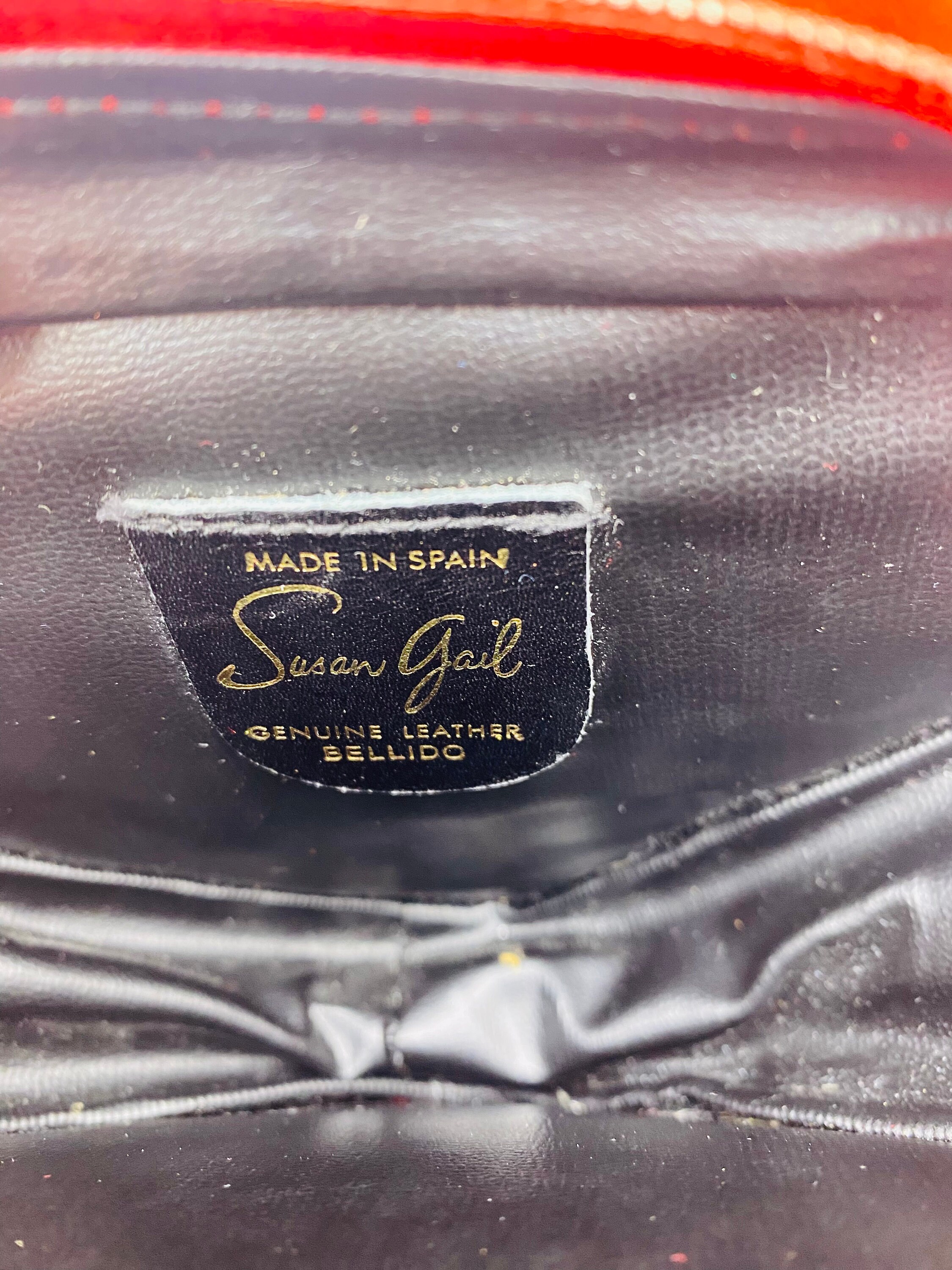 Vintage Susan Gail Red Heart Shaped Leather Crossbody Purse With ...