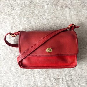 Vintage Coach Pocket Bag in Red Leather Crossbody Purse Style #9875 ...