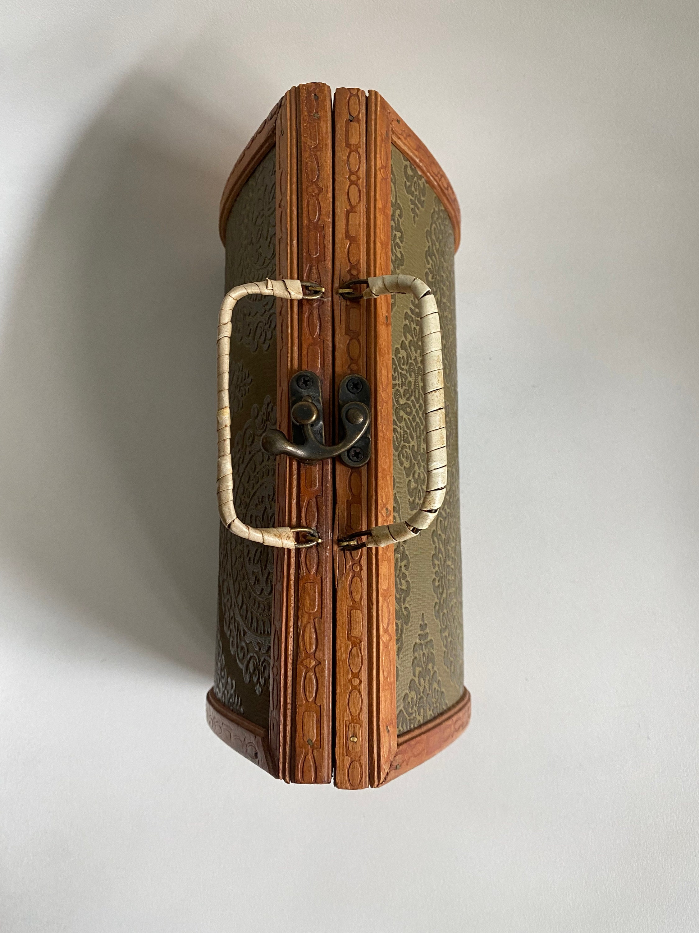 Vintage Wood Box Purse Tooled Effect - Etsy