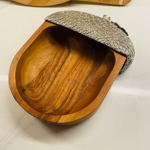 Vagabond House Acorn Wood and Pewter Nut Bowl Dish - Etsy