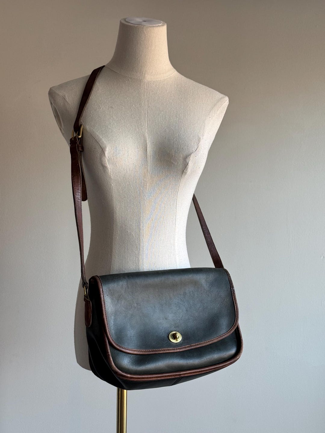 Vintage Coach Spectator Bag Green With Brown Trim Style 6790 Crossbody ...