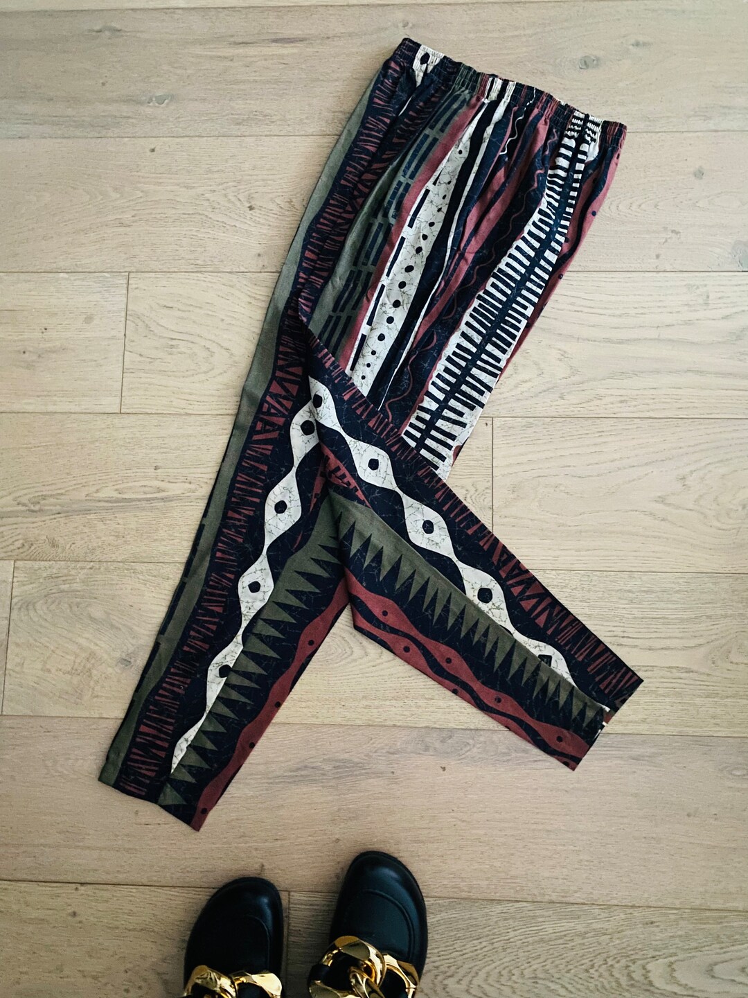 Vintage Rare Contempo Casuals Pants Abstract Tribal Folk Print Sz S - Etsy