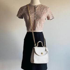 Vintage Coach White / Bone Leather Regina Top Handle Top Handle Purse ...