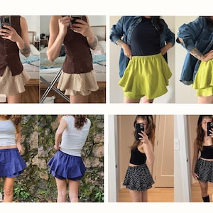 Pixie Ruffle Mini Skort Sewing Pattern Flounce Ruffle Mini Skirt Sewing Pattern Built in Shorts ...
