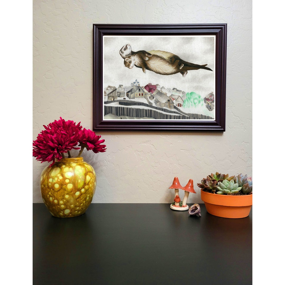 Ferret Art | the Flying Ferrets by Clumsy Human Art an Homage to Over ...