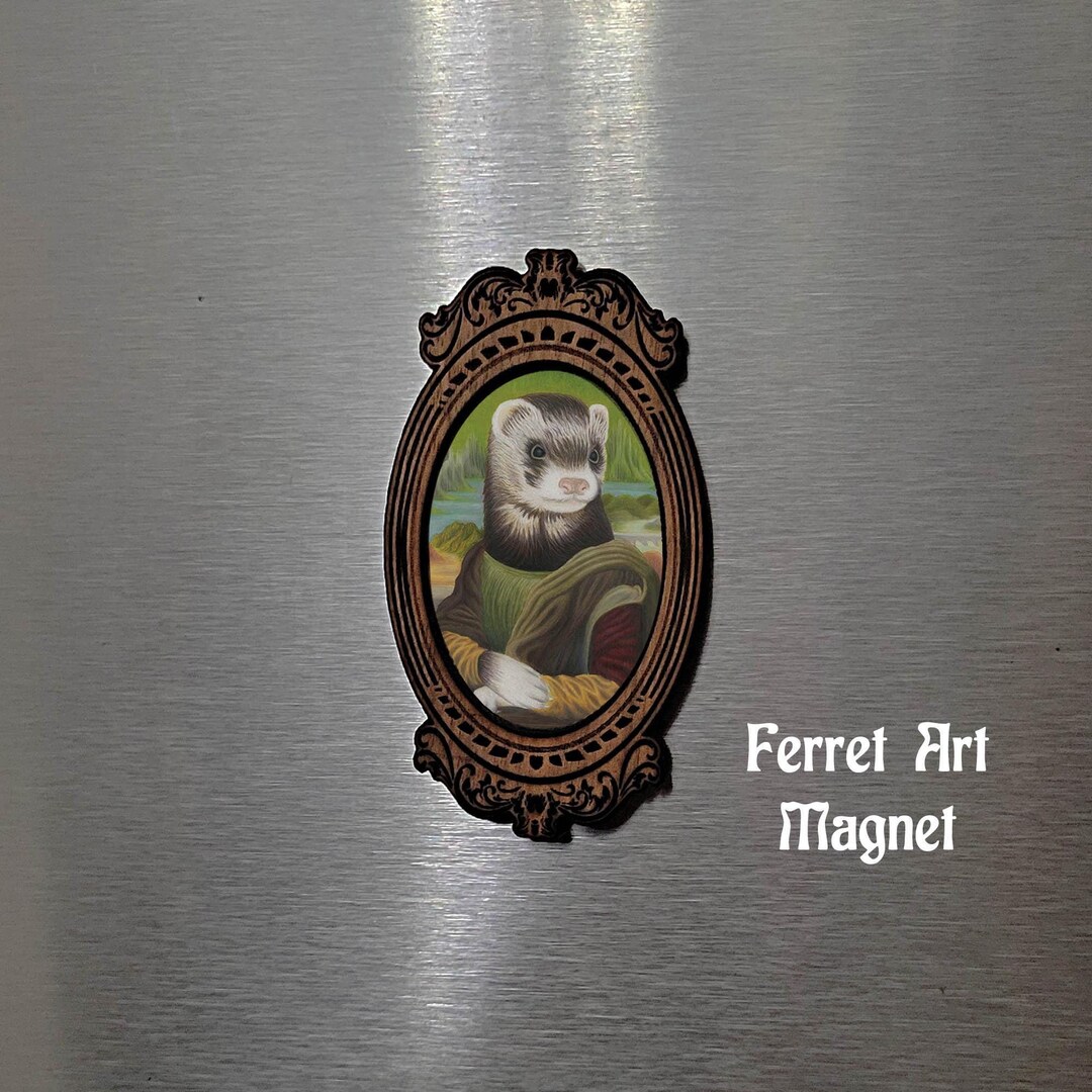Ferret Refrigerator Magnet | Mona Furetto Magnet | Mona Lisa Leonardo ...