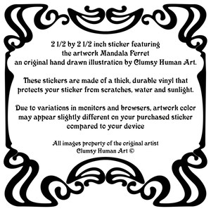 Mandala Ferret Sticker by Clumsy Human Art Ferret - Etsy