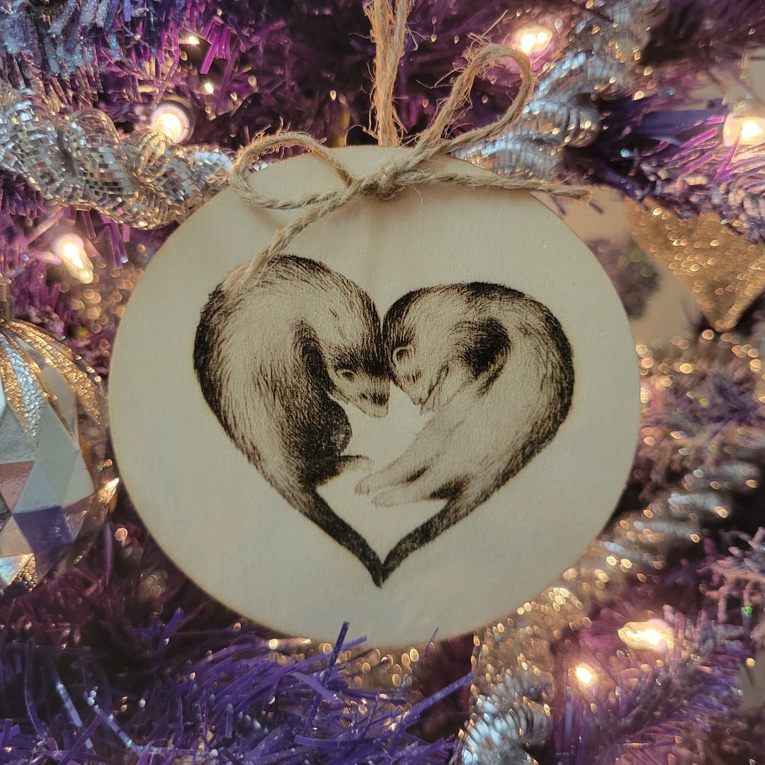Ferret Christmas Ornament Ferret Heart Illustration Small - Etsy