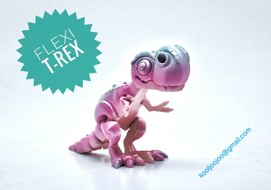 Cute 3D Printed T-rex Dinosaur - Etsy