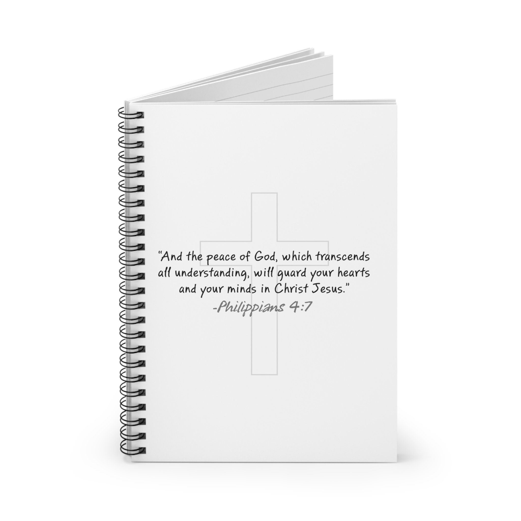 Christian, Philippians 4:7 Bible Verse, Spiral Notebook Ruled Line - Etsy
