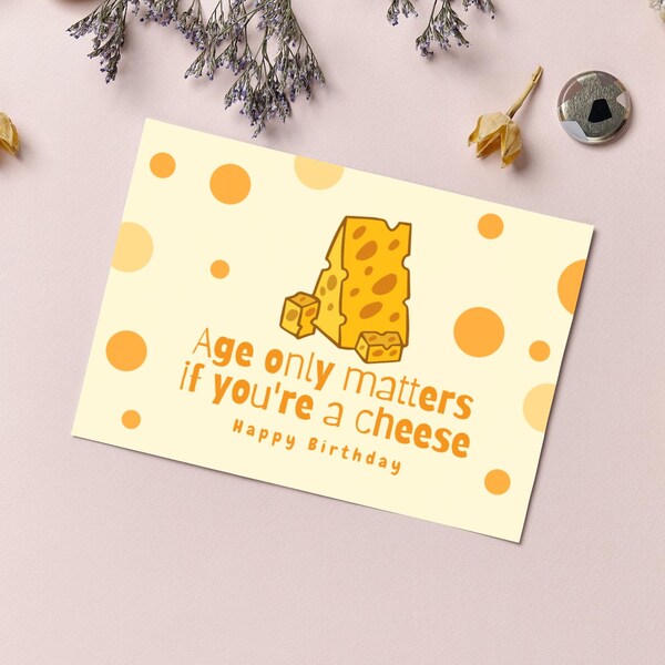 Cheese Birthday Card - Etsy