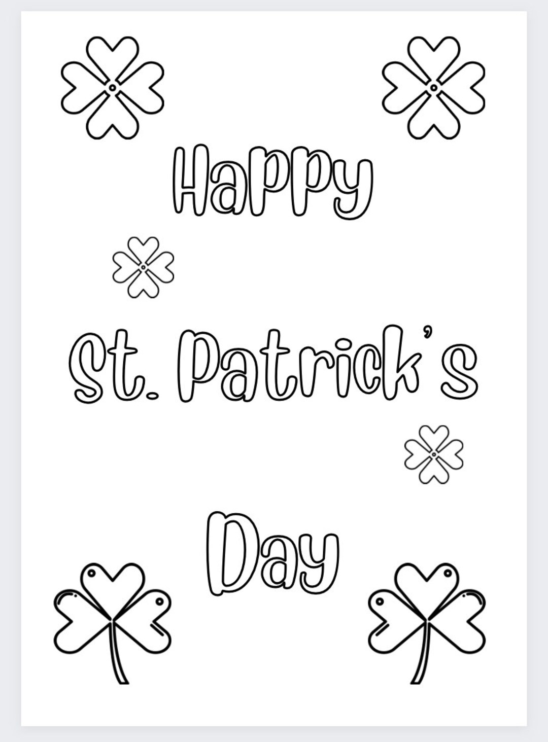 4 St Patrick’s Day Coloring Pages - Etsy